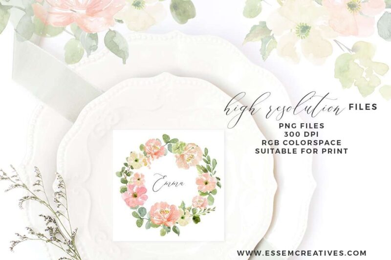 Watercolor Wreath PNG Clipart, Watercolor Flowers Bouquet Background ...