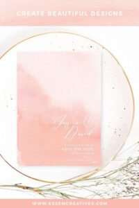 Blush Watercolor Ombres Background for Wedding Invitations | Essem ...