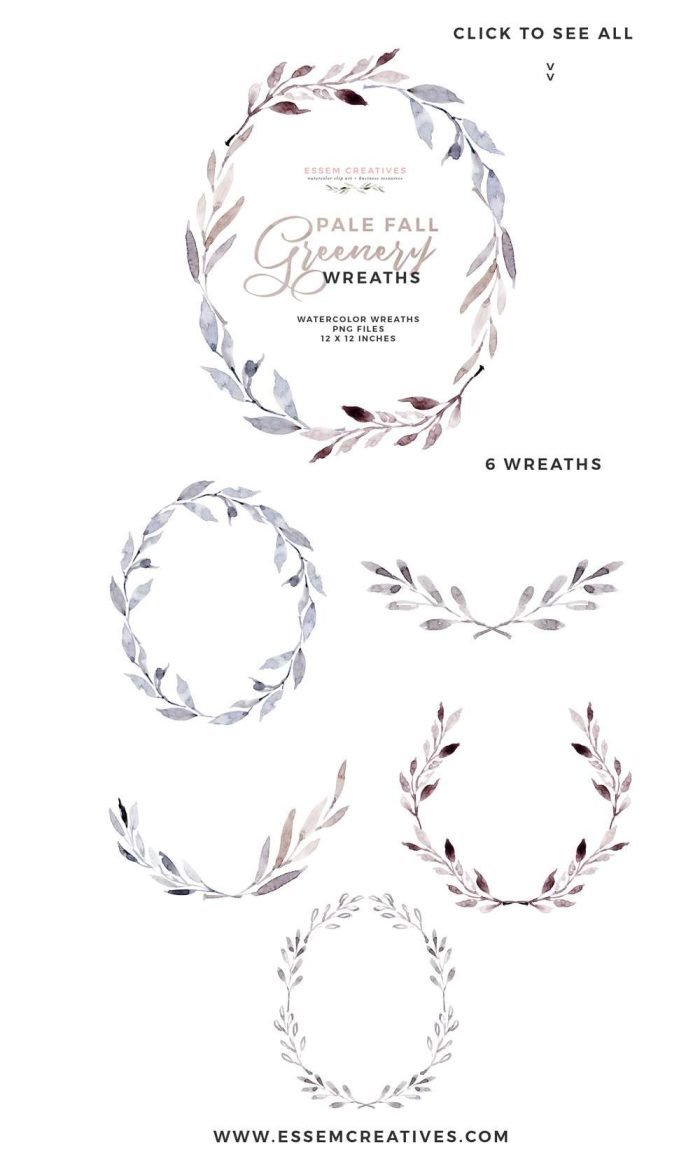Watercolor Fall Leaves Clipart Floral Frames Watercolour Wreath | Essem ...