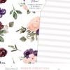 Floral Digital Paper, Burgundy Blush Watercolor Fall Scrapbooking Paper ...