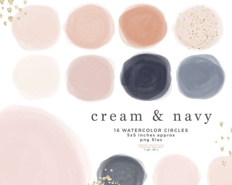 Instagram Story Highlight Covers Blush Cream and Navy Blue Watercolor ...