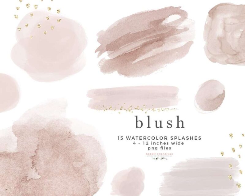 Blush Pink Watercolor Clipart Graphics Background Border, Abstract ...