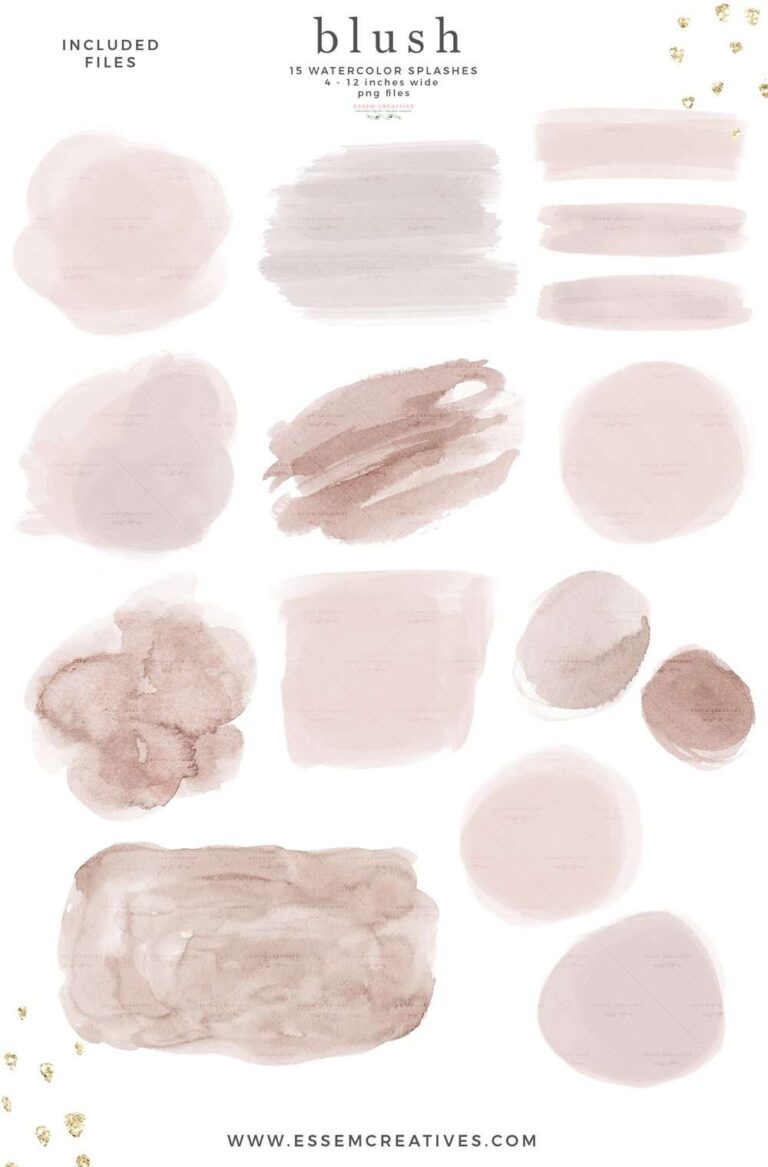 Blush Pink Watercolor Clipart Graphics Background Border, Abstract ...