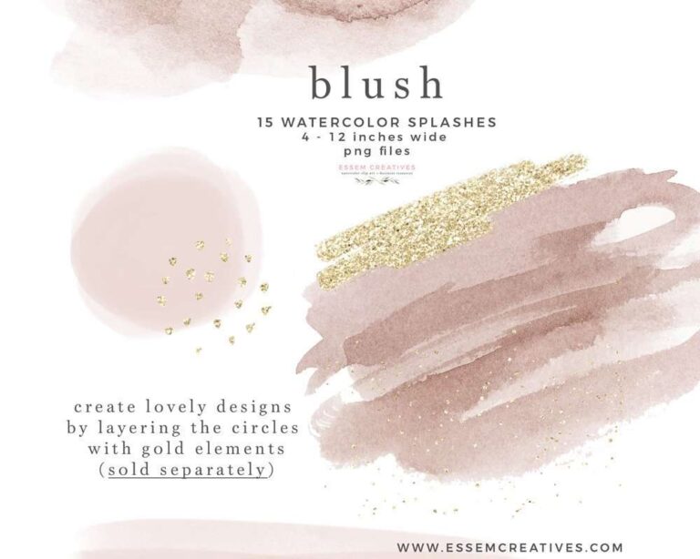 Blush Pink Watercolor Clipart Graphics Background Border, Abstract ...