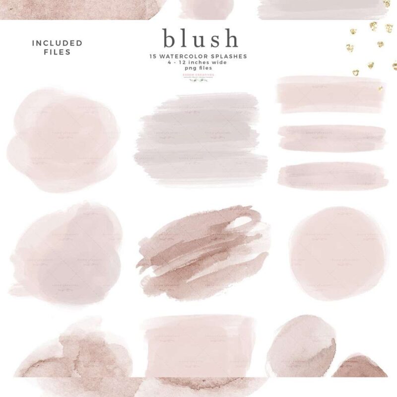Blush Pink Watercolor Clipart Graphics Background Border, Abstract ...