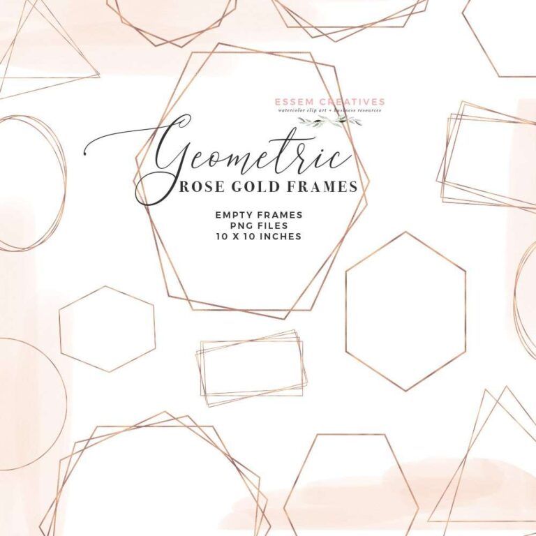 Rose Gold Frames PNG Clipart, Digital Rose Gold Geometric Polygonal ...