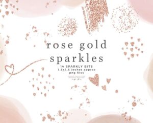 Rose Gold Sparkles Glitter Confetti Overlay Clipart with Transparent ...