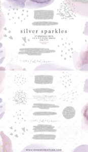 Silver Sparkles Glitter Confetti Overlay Clipart with Transparent ...