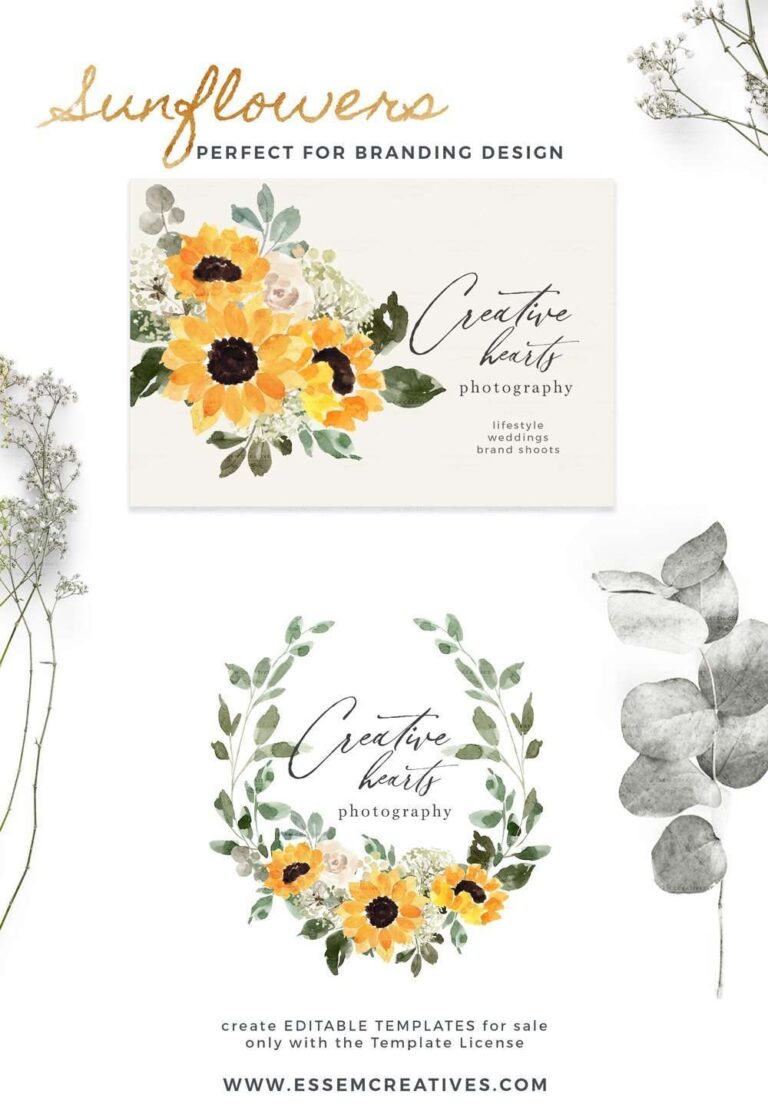 Watercolor Sunflowers Baby's Breath Floral Clipart Painting PNG ...