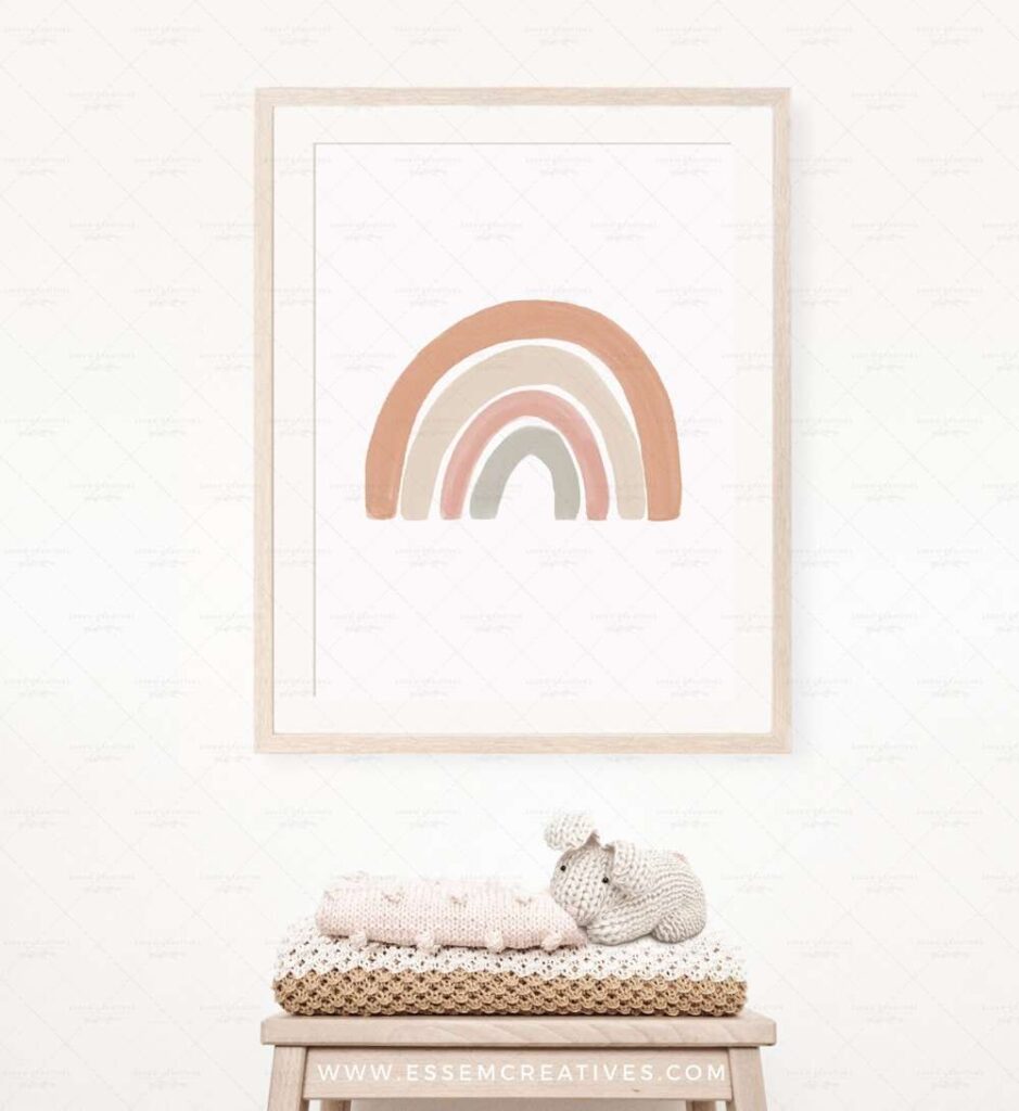 Neutral Rainbow Print, Boho Rainbow Poster, Gender Neutral Nursery ...
