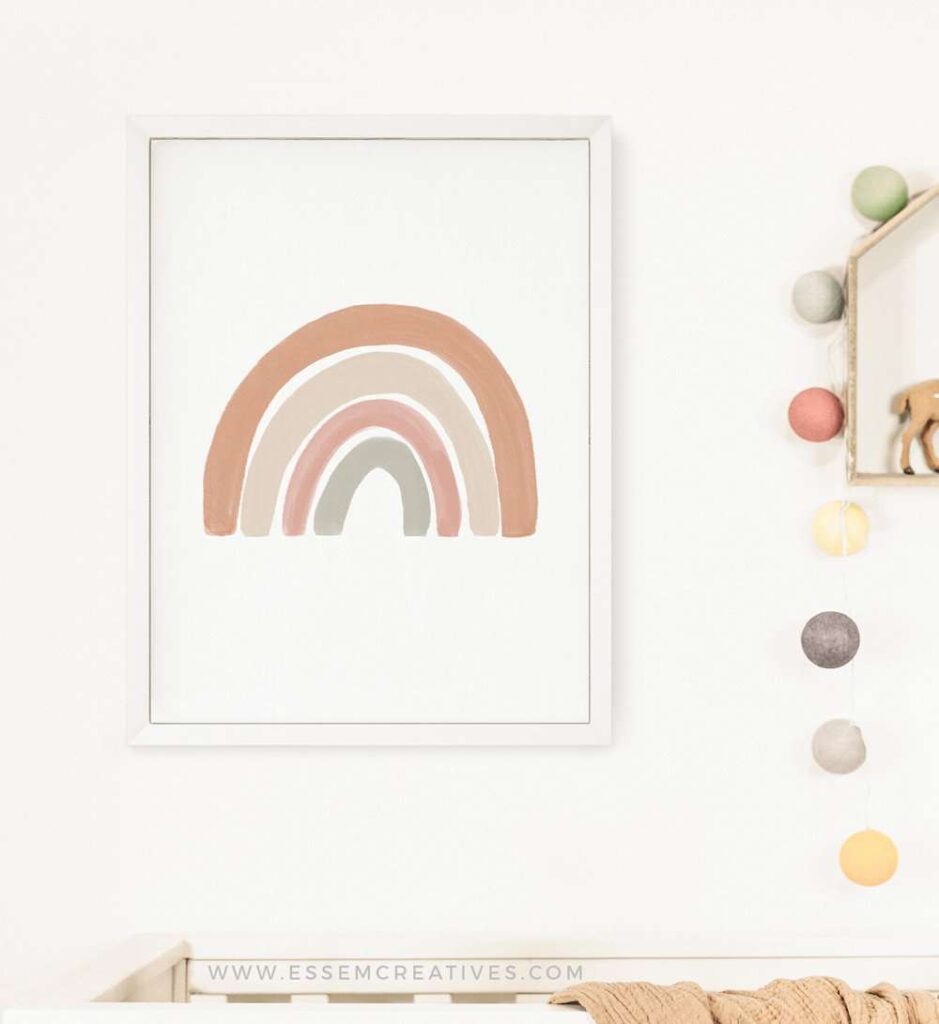 Neutral Rainbow Print, Boho Rainbow Poster, Gender Neutral Nursery ...