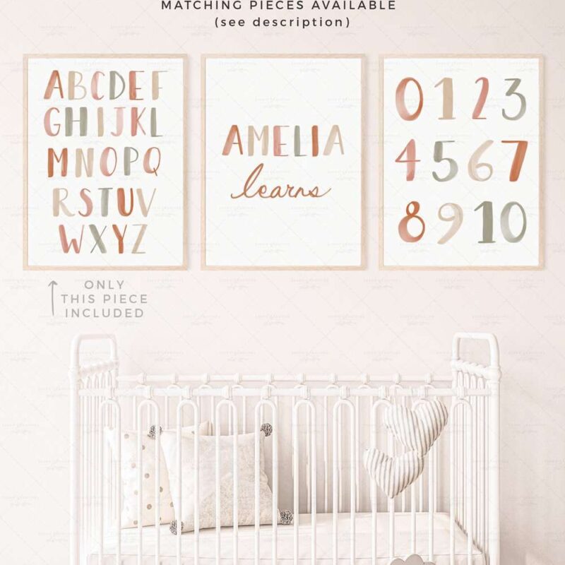 Printable Alphabet Poster, Neutral Boho ABC Print for Nursery Decor ...