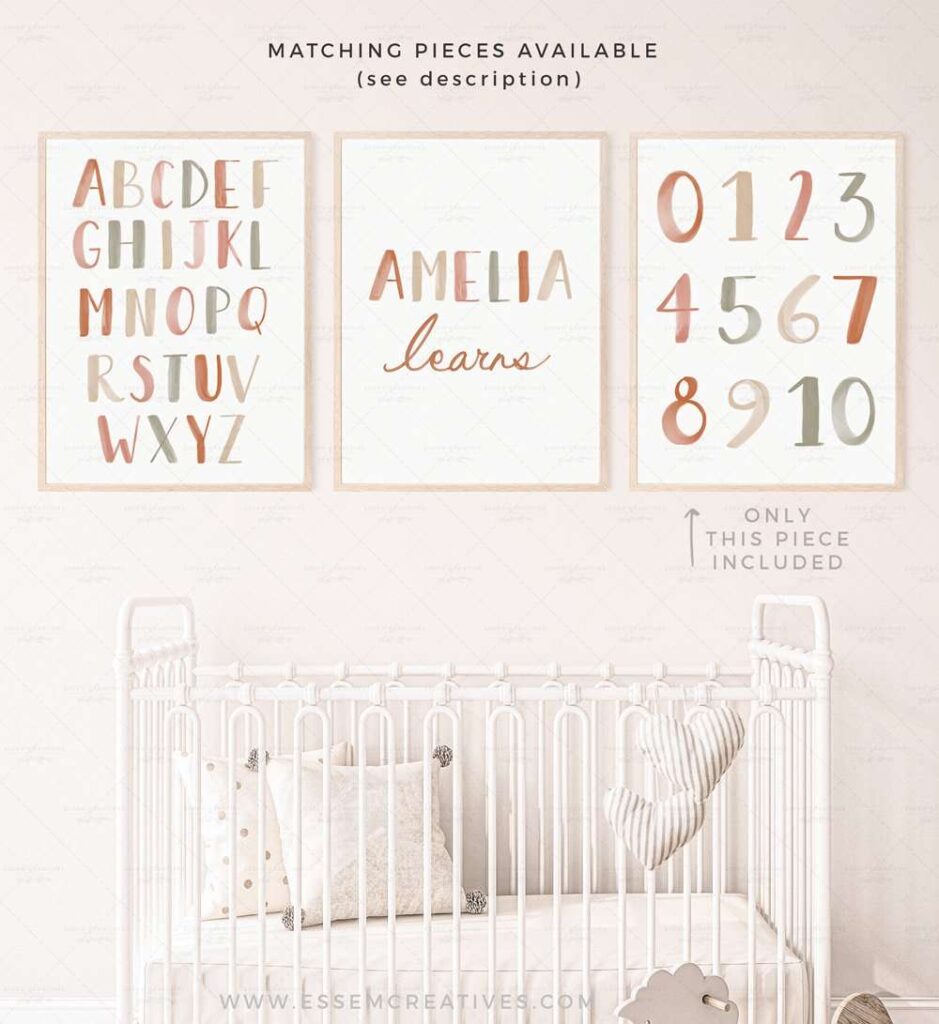 Printable Numbers Poster, Neutral Boho 0-10 123 Numbers Print for ...