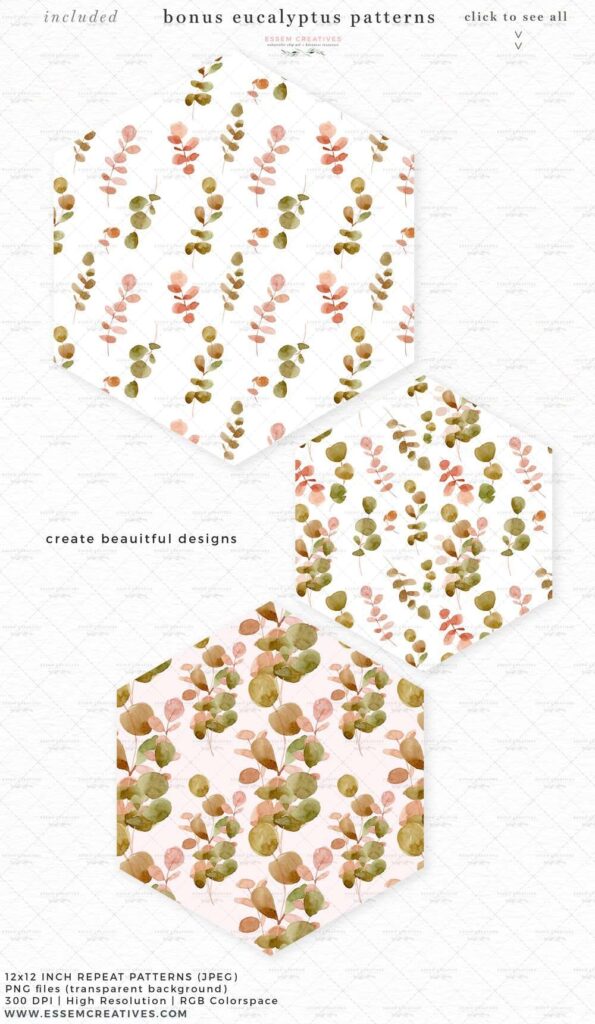 Watercolor Eucalyptus Branches Wreath Leaf Clipart PNG Silver Dollar ...