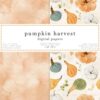 Pumpkin Harvest Fall Floral Digital Papers for Scrapbook Album Design ...