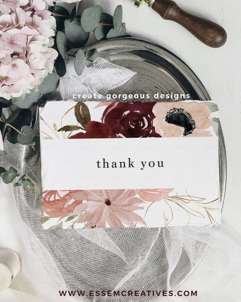 Burgundy Blush Floral Clipart, Watercolor Fall Flower Wreath Border ...