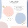 Pink and Blue Watercolor Circles and Brush Strokes Branding Clipart ...