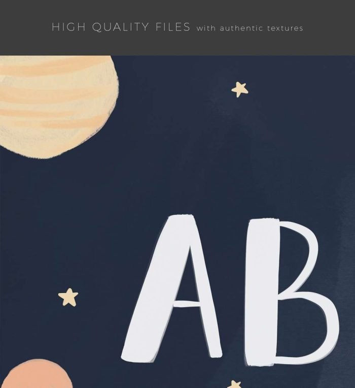 Printable Space Alphabet Poster, Navy Blue Solar System Print, Planets ...