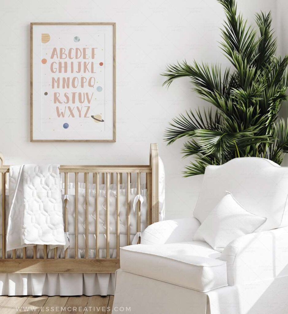 Printable Space Alphabet Poster, Solar System Print, Planets Boho ABC ...