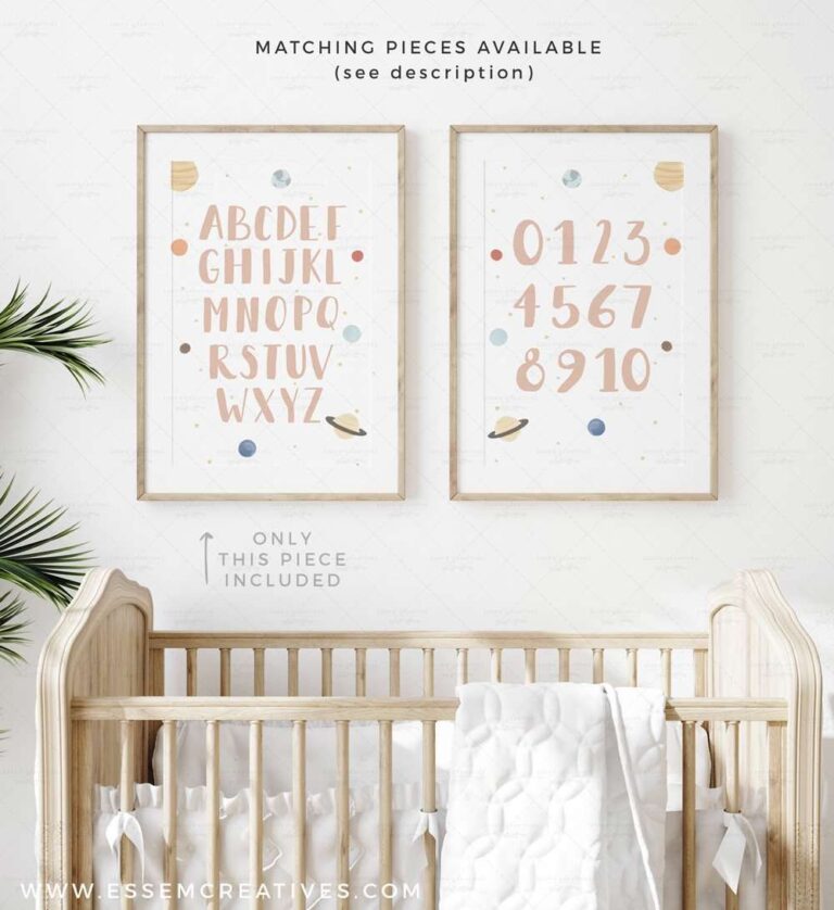 Printable Space Alphabet Poster, Solar System Print, Planets Boho ABC ...