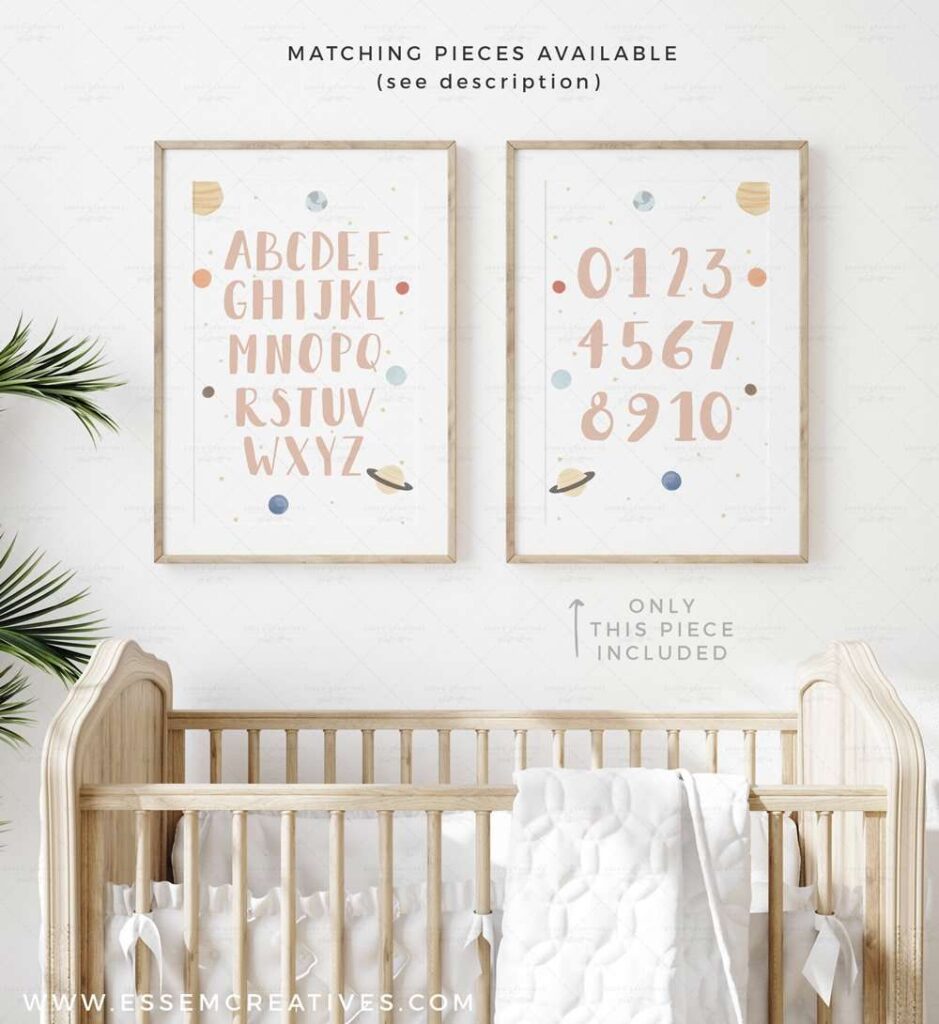 Printable Space Numbers Poster, Solar System Print, Planets Boho 123 0 ...