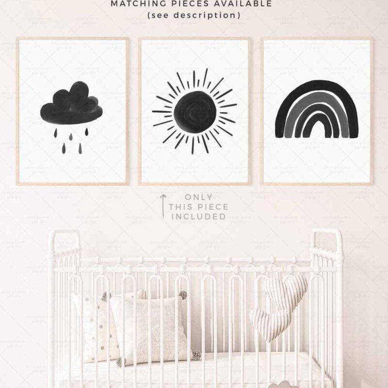 Scandinavian Sun Print, Neutral Sun Wall Art Print, Printable Nursery ...