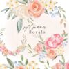 Watercolor Flowers Background, Peach Pink Blue Floral Clipart Wreath ...