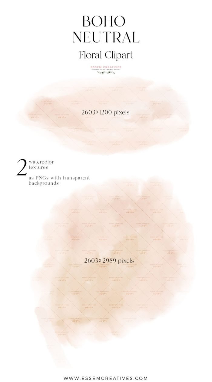 Boho Neutral Watercolor Floral Clipart Peach and Sage Green Flowers for ...