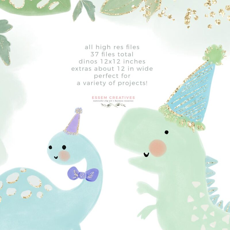 Baby Dinosaur Clipart, Cute Adorable Watercolor Party Dinos Kids T-rex ...