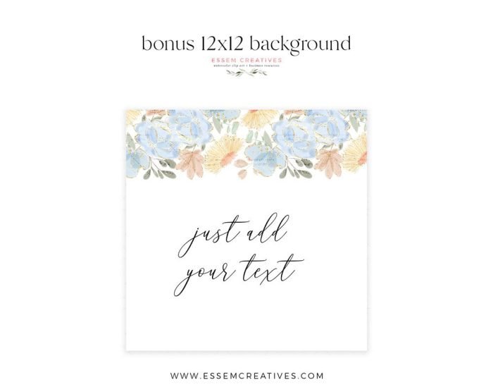 Blue Peach Yellow Floral Clipart, Boho Boy Baby Shower Clipart ...