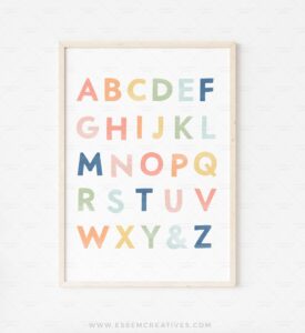 Alphabet Poster, ABC Print, Rainbow Montessori Classroom Decor, Toddler ...