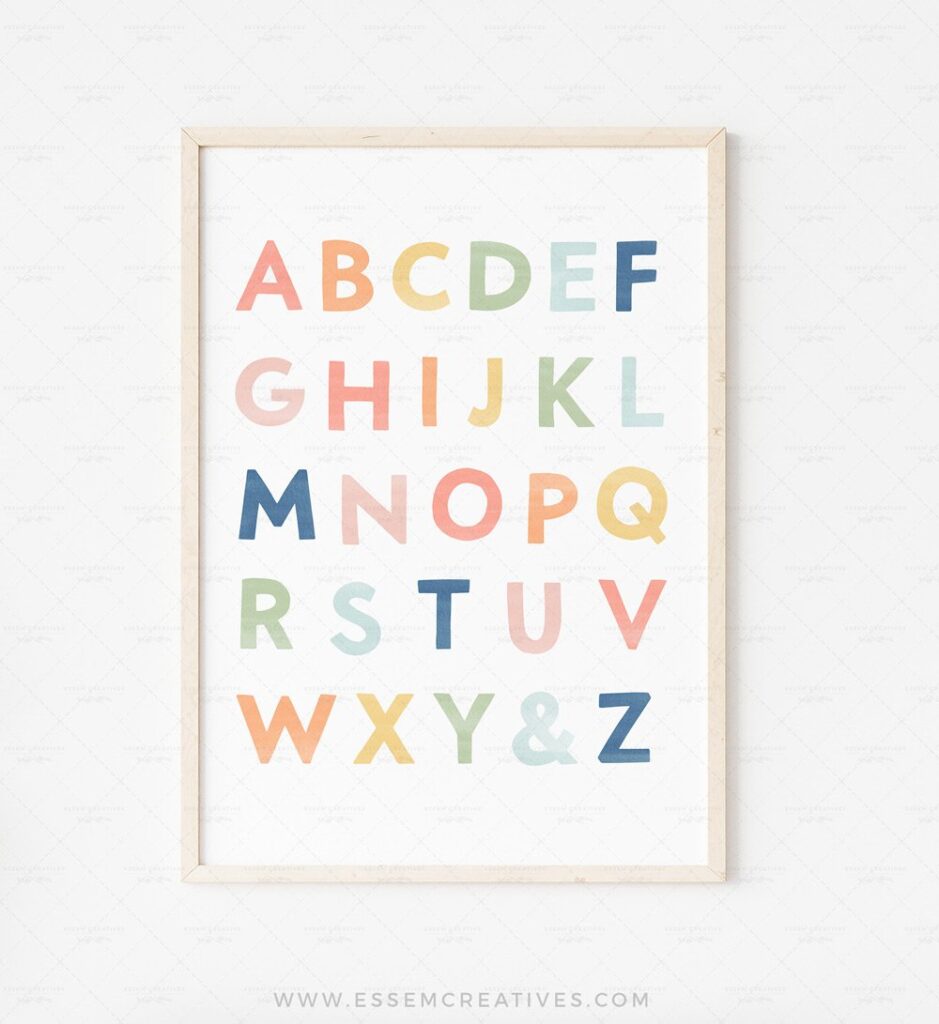 Alphabet Poster, ABC Print, Rainbow Montessori Classroom Decor, Toddler ...