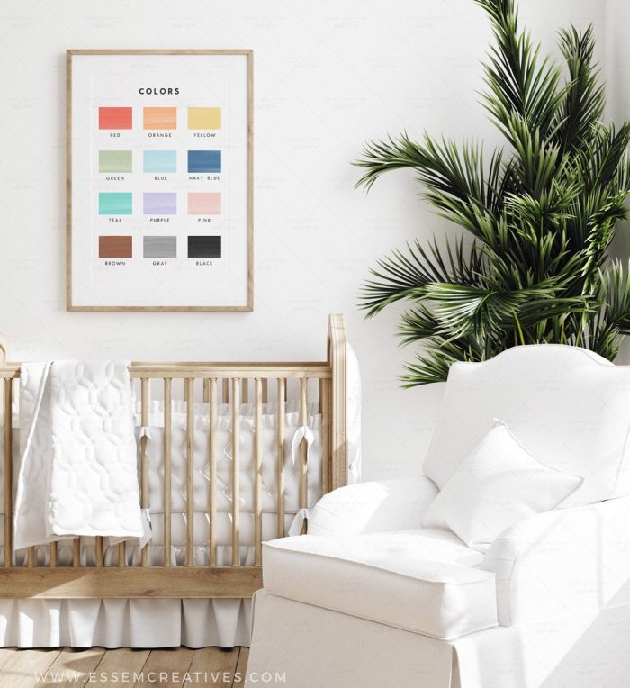 Colors Poster for Kids, Color Chart for Preschool Classroom, Colours ...