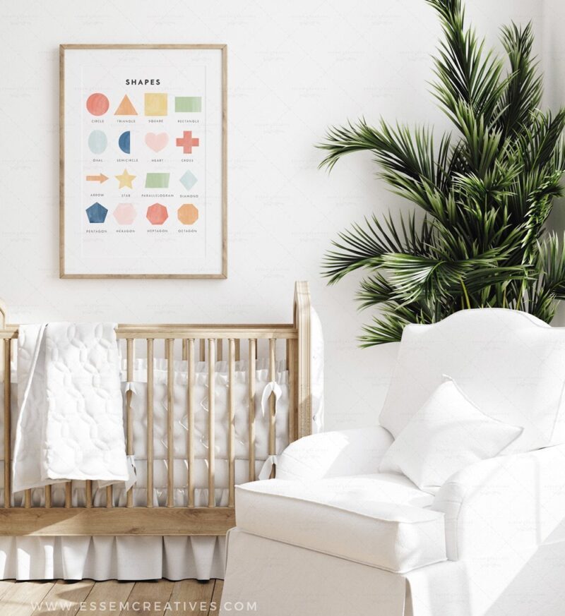 Shapes Print for Kids, Preschool Classroom Print, Educational Posters ...