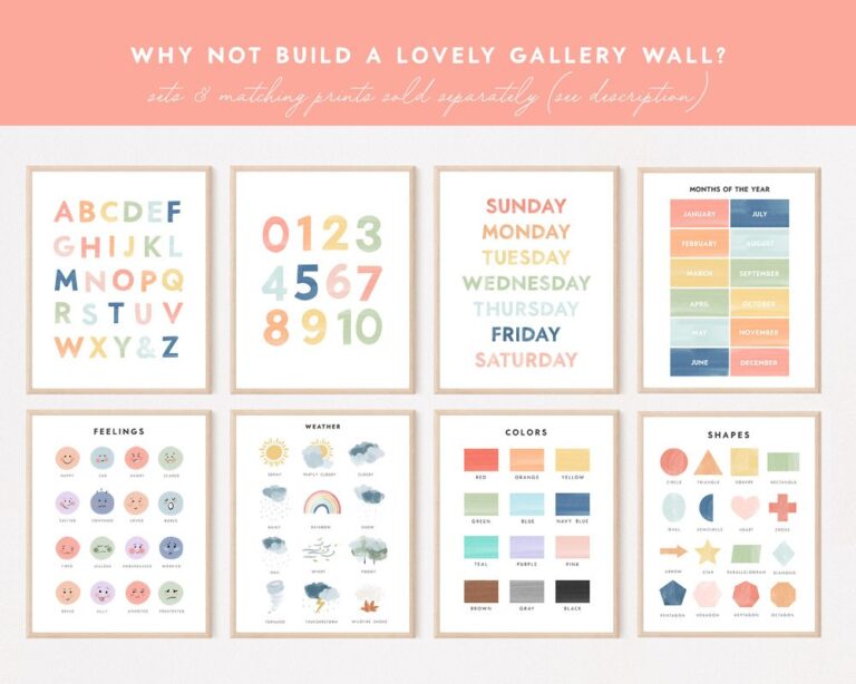 Colors Poster for Kids, Color Chart for Preschool Classroom, Colours ...