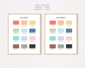 Colors Poster for Kids, Color Chart for Preschool Classroom, Colours ...