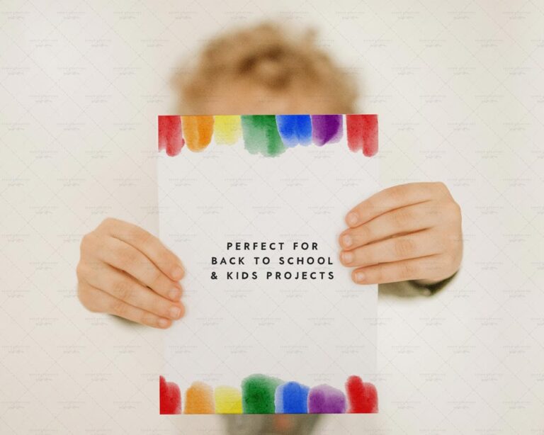Rainbow Editable Blank Template, Brush Strokes Printable Cards, Custom ...