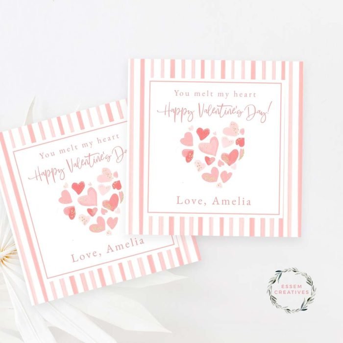 Kids Valentines Gift Tags, You melt my heart School Classroom Tags ...