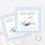 Printable Dinosaur Valentines Gift Tag for Kids, Dino-mite Valentine ...