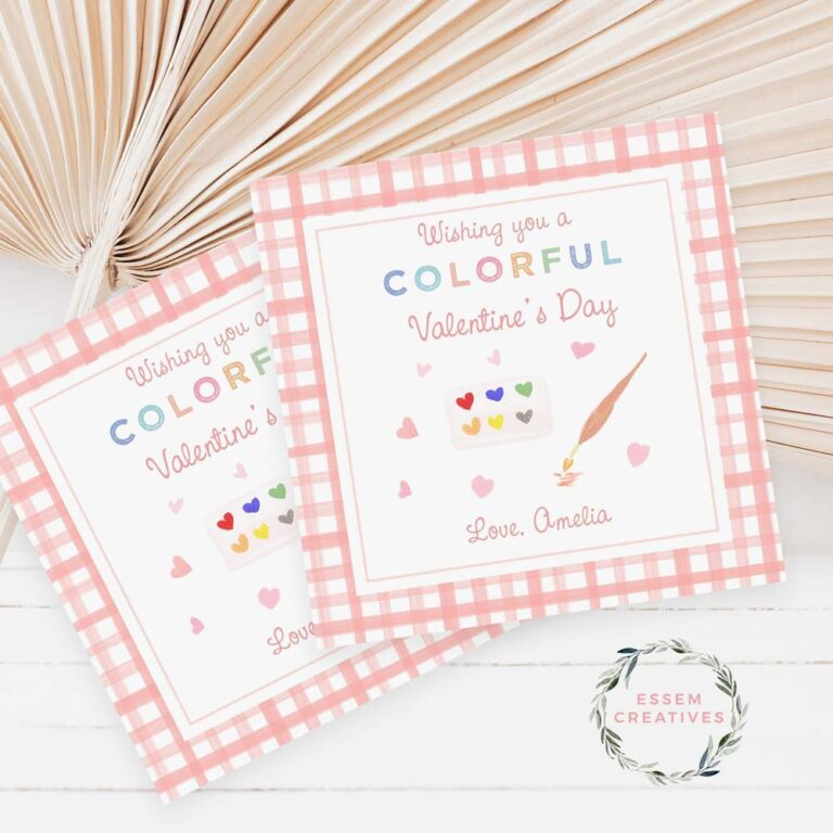 Printable Paints Valentine Tag, Kids Valentines Gift Tags, PreSchool ...