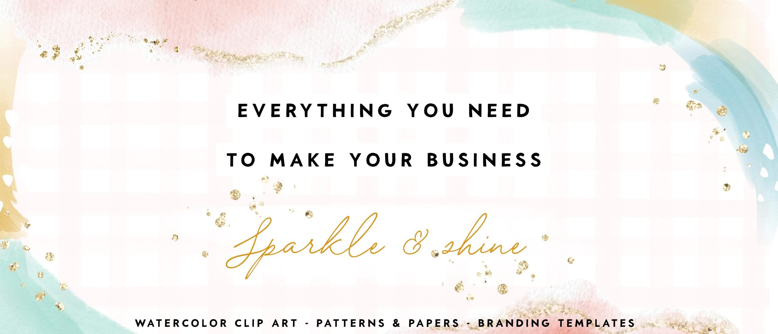 Watercolor Flowers Clipart & Business Branding Resources