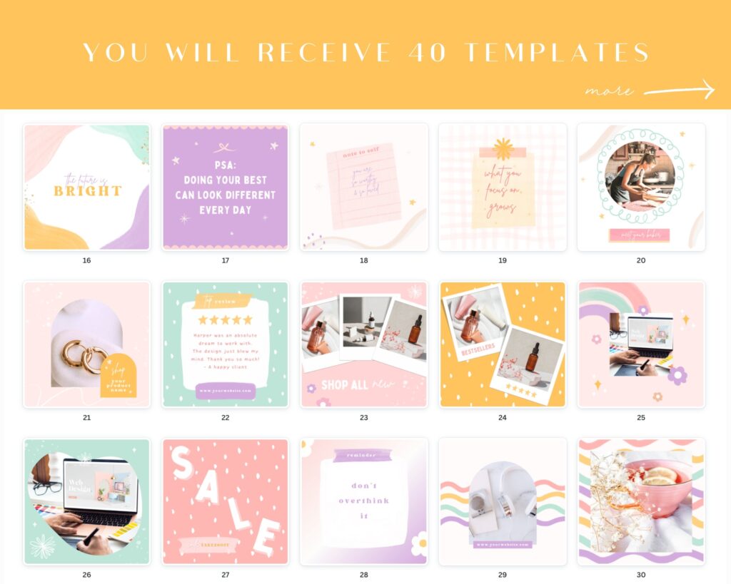 Rainbow Instagram Post Templates Canva, Positive Quotes for Instagram ...