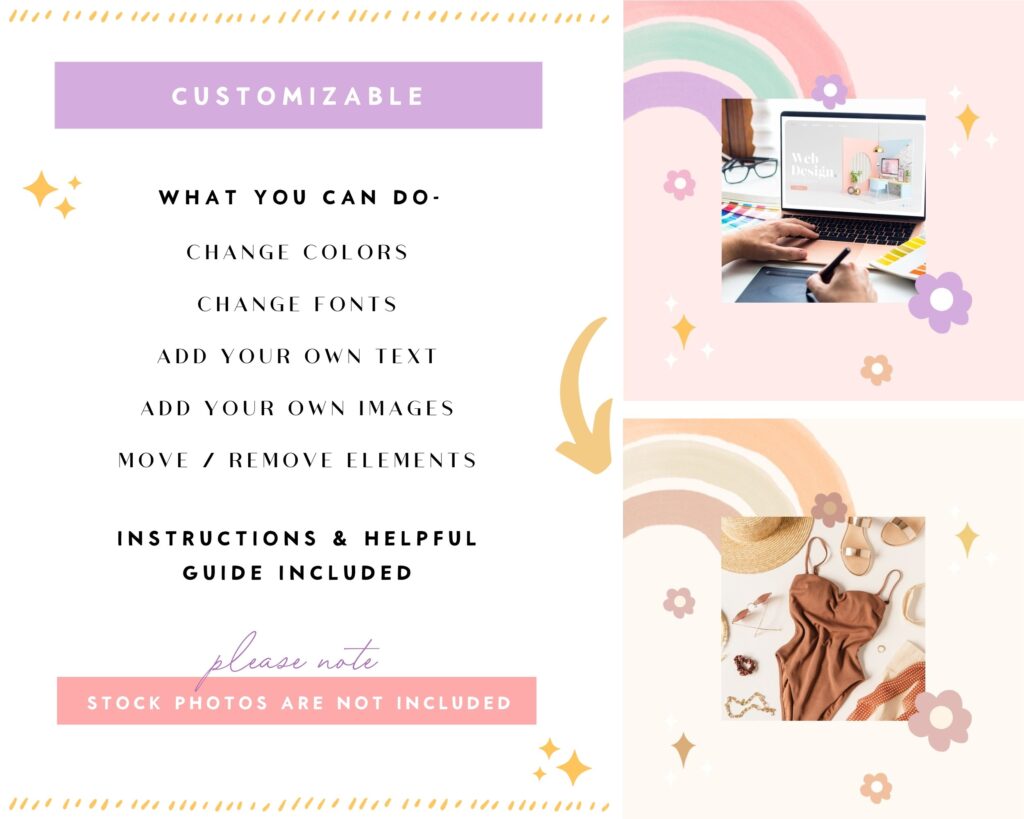 Rainbow Instagram Post Templates Canva, Positive Quotes for Instagram ...